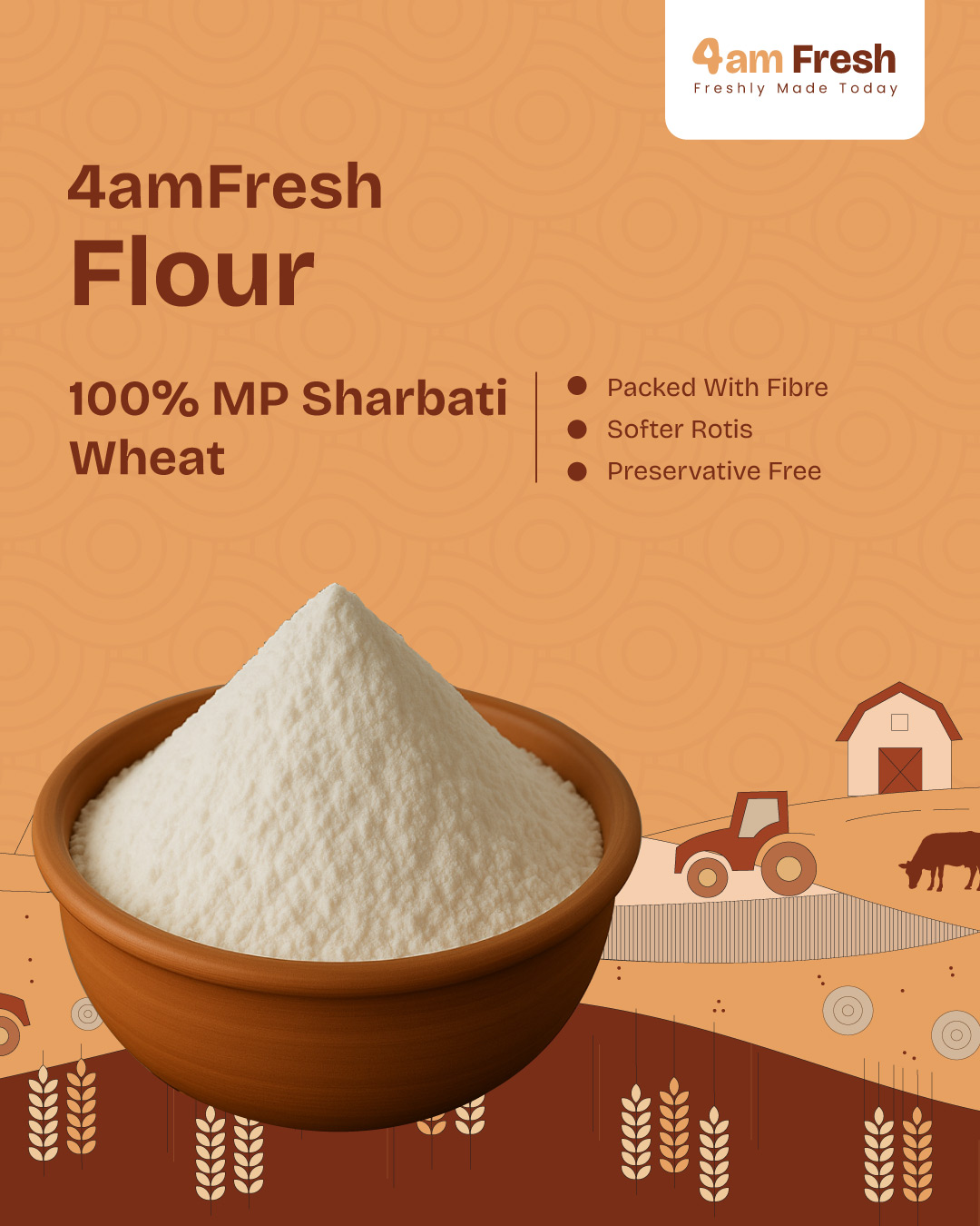 100% MP Sharbati Wheat | 4amFresh